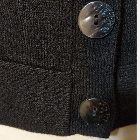 Covington | Sweaters | Black Knit Cardigan Wbig Shiny Buttons Sp | Poshmark